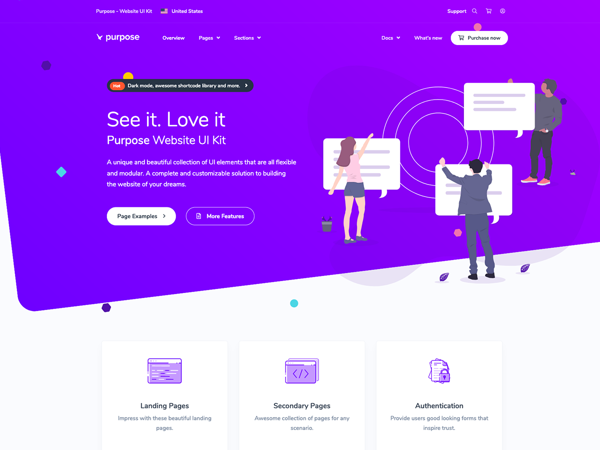 Purpose Website UI Kit Light Dark Bootstrap Themes